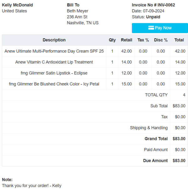 Avon Accounting Software - Direct SideKick